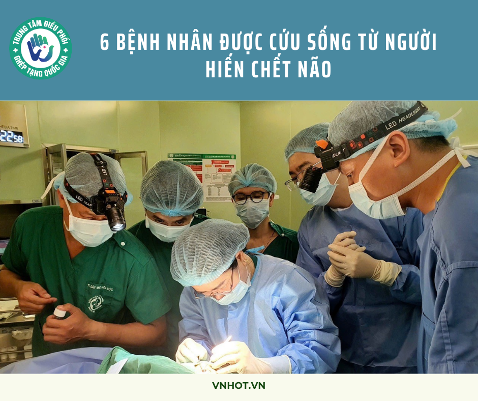 6 bệnh nhân được cứu sống từ người cho chết não